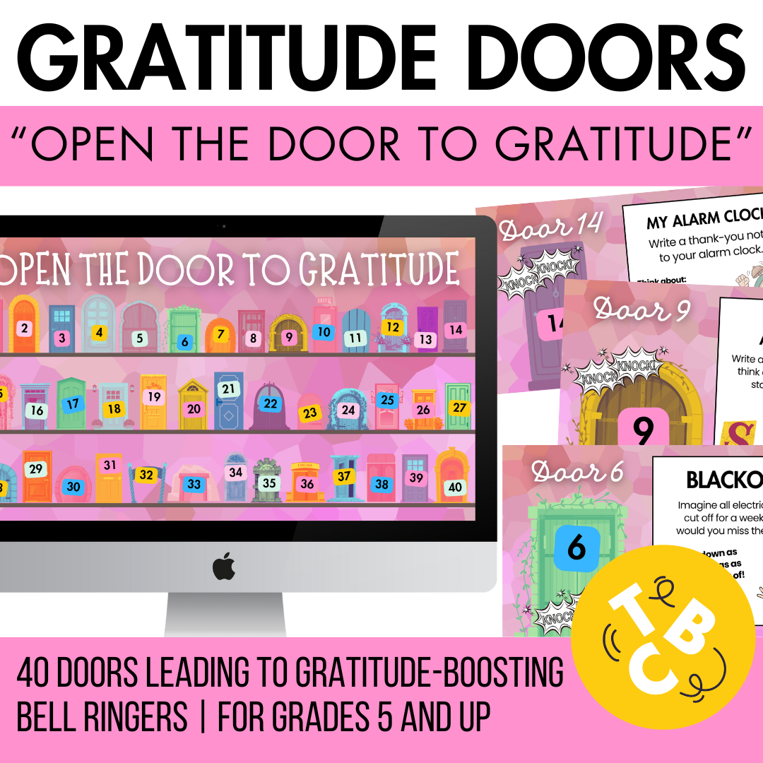 Open the Door to Gratitude | 40 Activities perfect for Bell Ringers ...