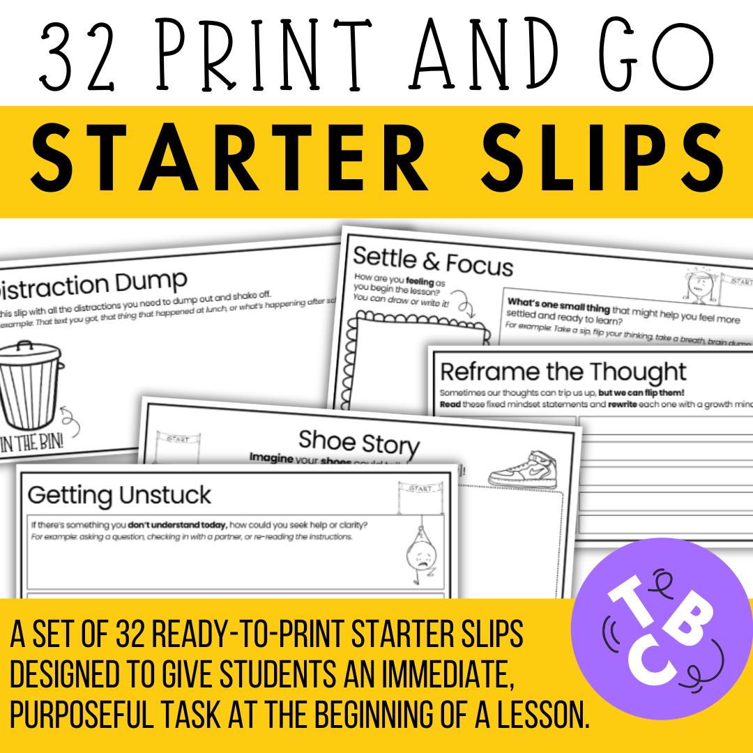 32 Print-and-Go Starter Slips | Engaging Bell Ringers / Do Nows for An ...