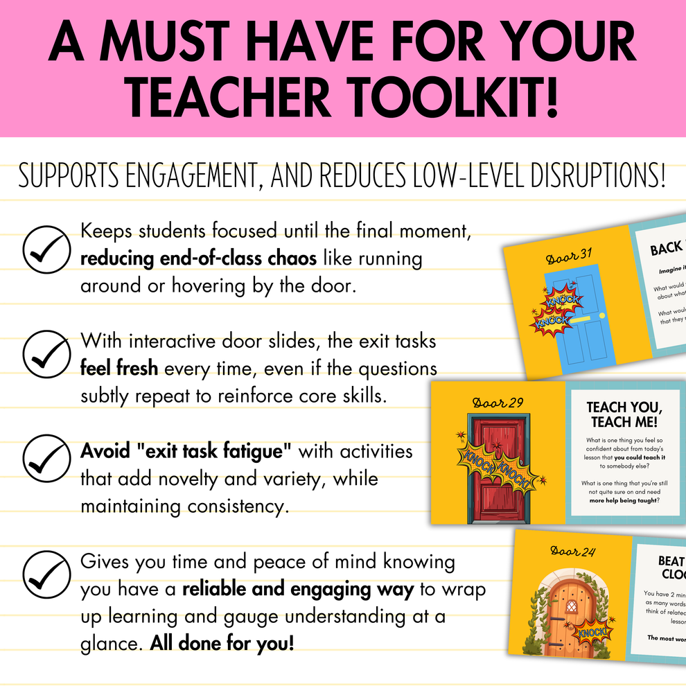 33 Exit Task Activity Slides | Prep-free Substitute for Exit Tickets ...