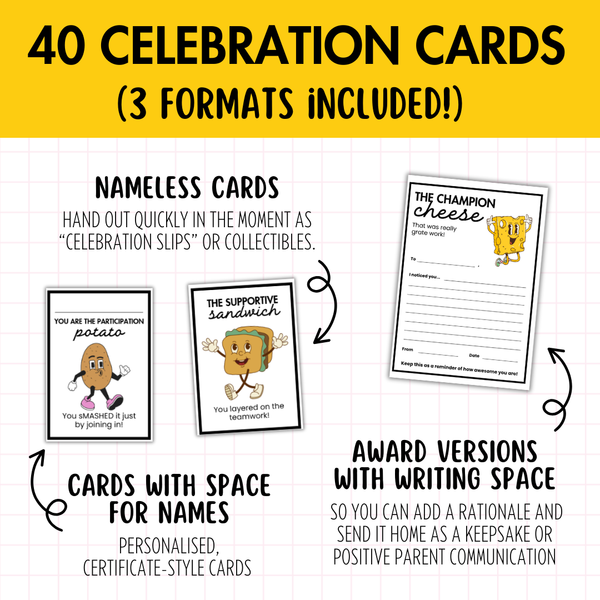 40 Punny Celebration Awards! Positive Rewards, Certificates | Middle ...