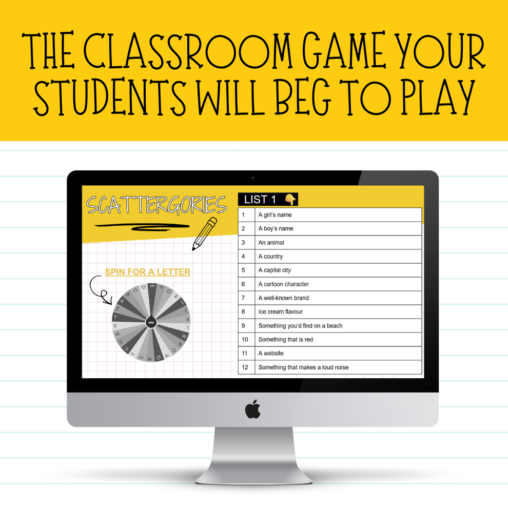 Scattergories Classroom Game | Whole Class Brain Break & Community Bui ...