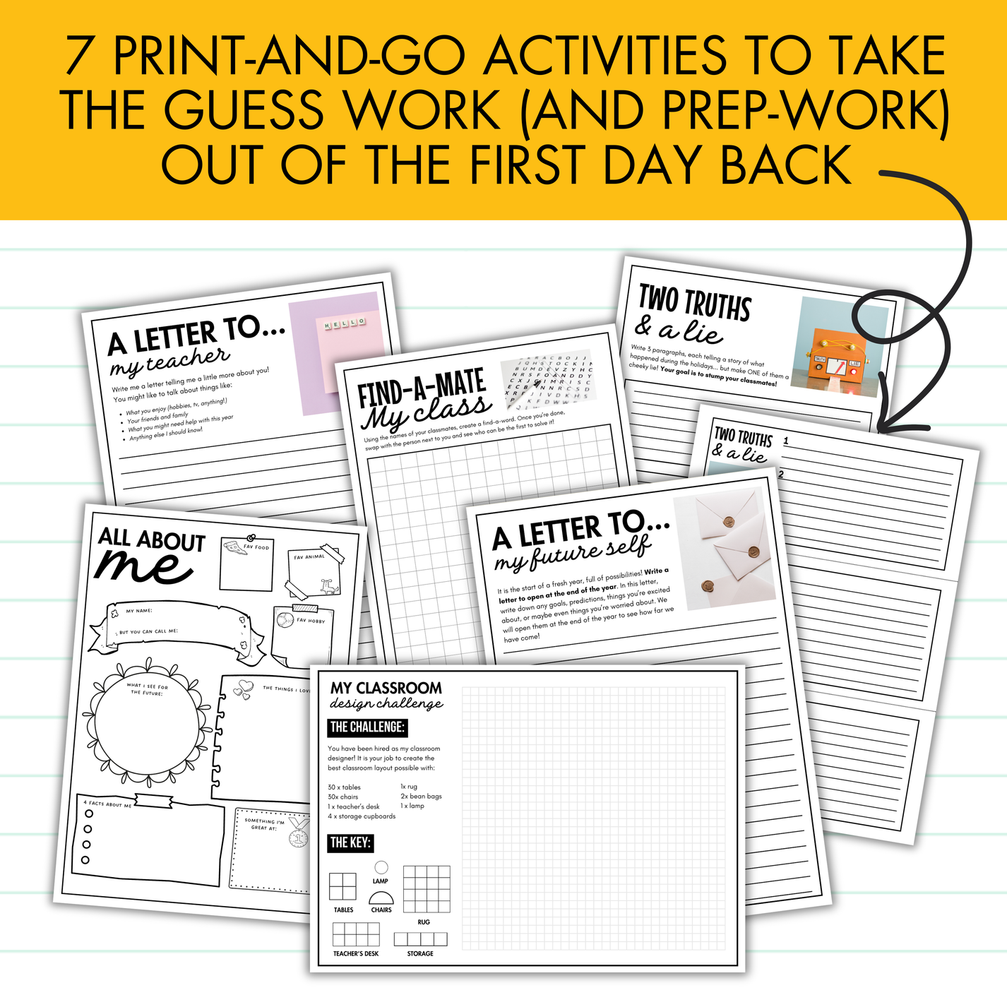 Back to School Getting to Know You Pack: 8 First Day Middle / High Act ...