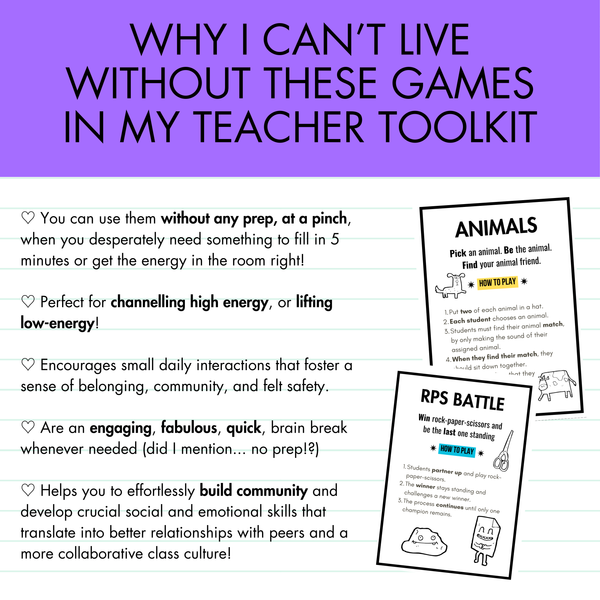 13 Whole-Class Game Cards: No-Prep Engaging Games | Middle & High | Br ...