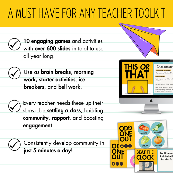The Brain Break MEGA Bundle | 700+ Engaging Questions, Activities, Sli ...
